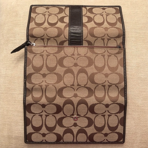 Coach | Bags | Coach Signature Wallet Trimmed In Leather Brown | Poshmark